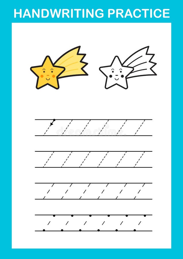 Handwriting Practice Sheet. Educational Children Game, Printable ...