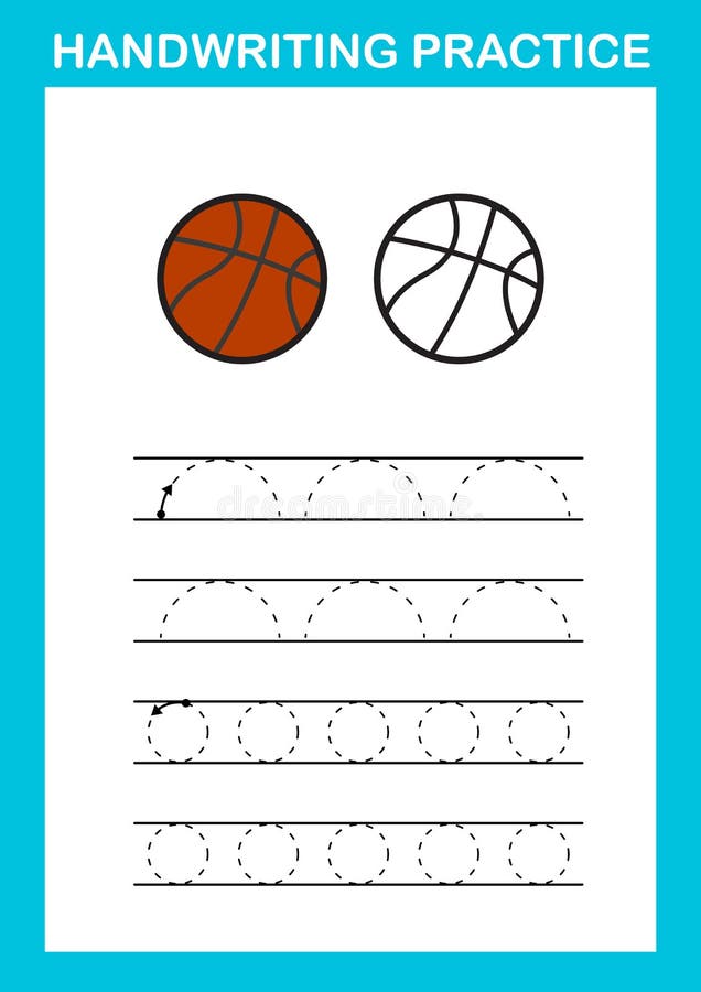 Handwriting practice sheet stock vector. Illustration of connect ...