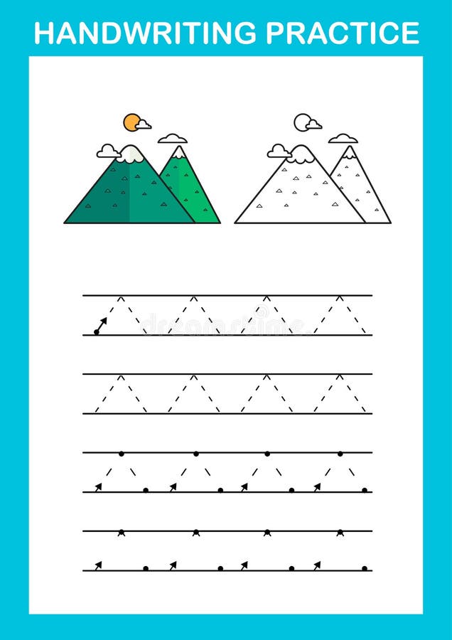 Handwriting practice sheet stock vector. Illustration of connect ...