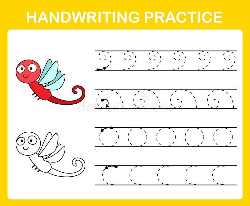 Handwriting practice sheet stock vector. Illustration of collection ...