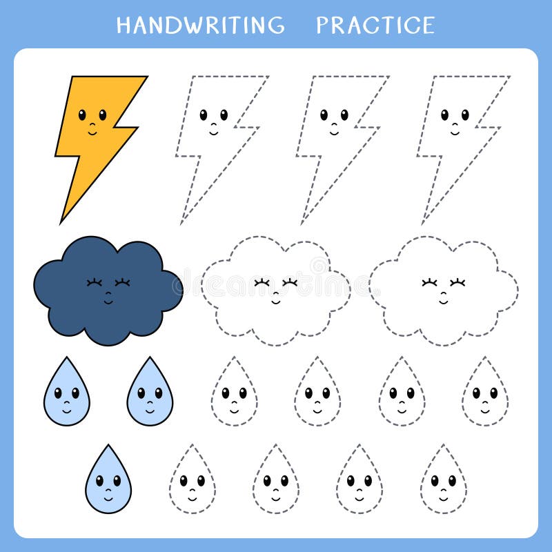 Handwriting practice sheet stock vector. Illustration of handwriting ...