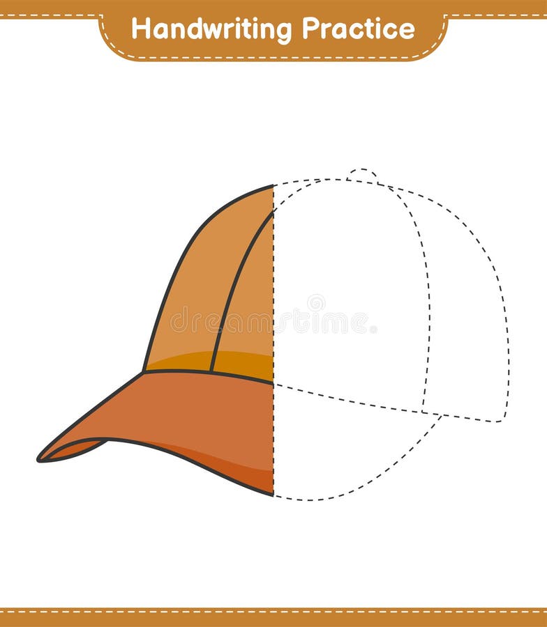 Handwriting Practice. Tracing Lines of Cap Hat Stock Vector ...