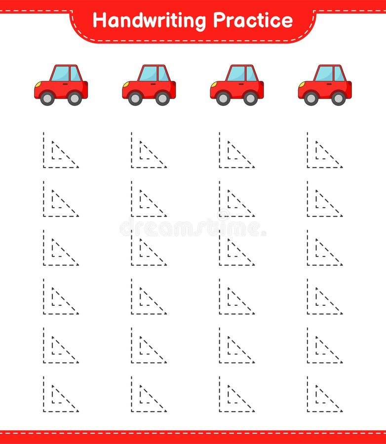 Handwriting Practice. Tracing Lines of Car Stock Vector - Illustration ...