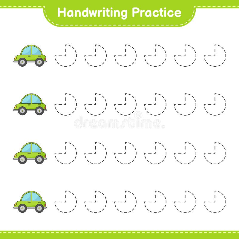 Handwriting Practice. Tracing Lines of Car Stock Vector - Illustration ...