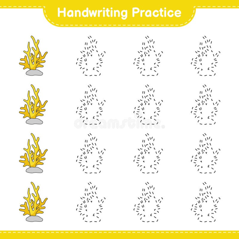 Handwriting Practice. Tracing Lines of Coral Stock Vector ...
