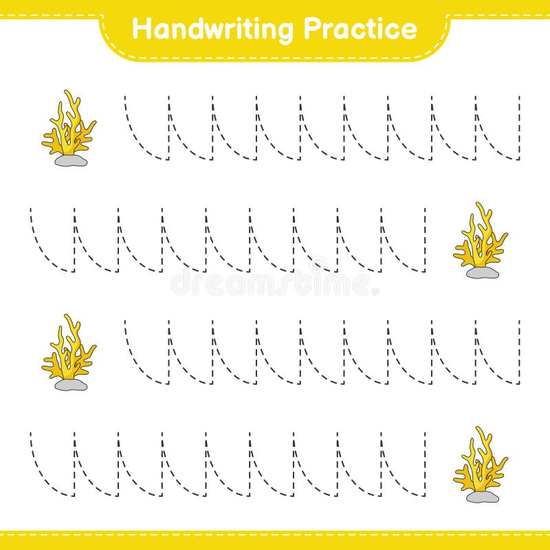 Handwriting Practice. Tracing Lines of Coral Stock Vector ...