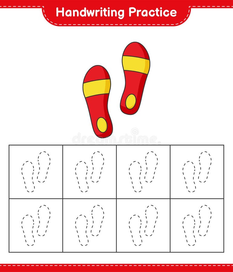 Handwriting Practice. Tracing Lines of Flip Flop Stock Vector ...