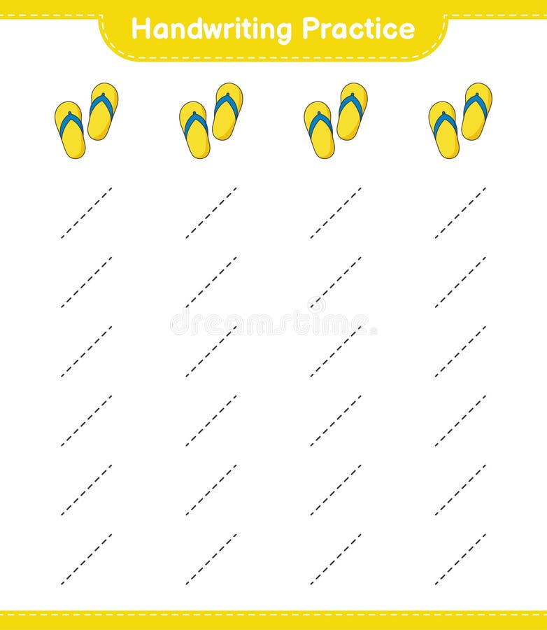 Handwriting Practice. Tracing Lines of Flip Flop Stock Vector ...