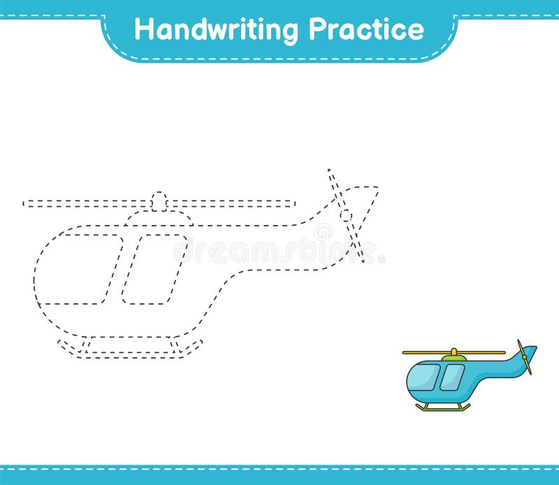 Handwriting Practice. Tracing Lines of Helicopter Stock Vector ...