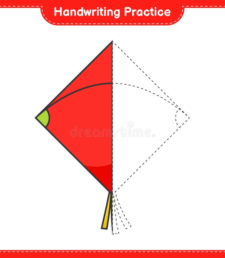Handwriting Practice. Tracing Lines of Kite. Educational Children Game ...