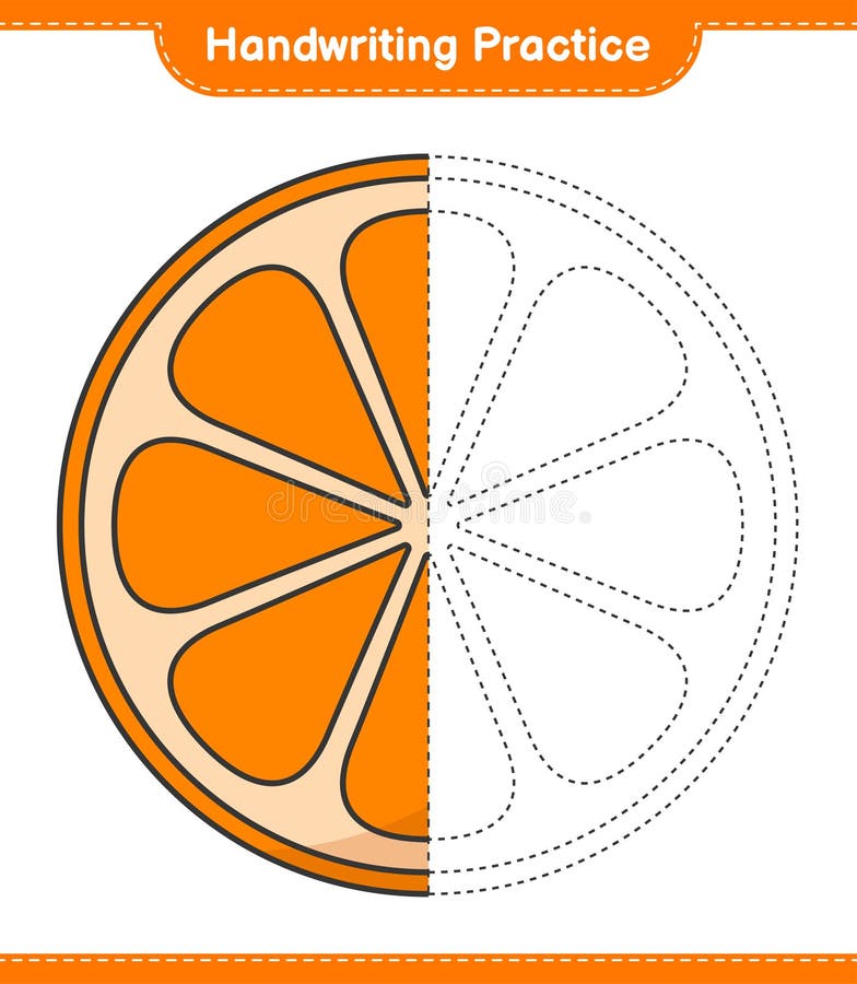 Handwriting Practice. Tracing Lines of Orange Stock Vector ...