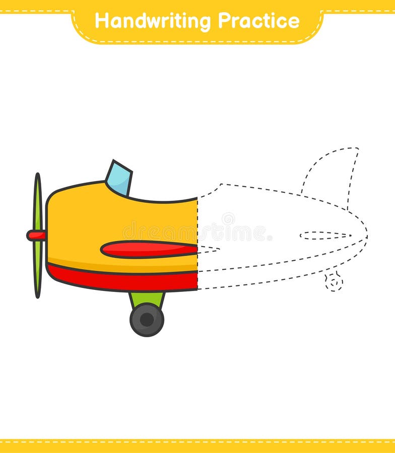 Handwriting Practice. Tracing Lines of Plane Stock Vector ...