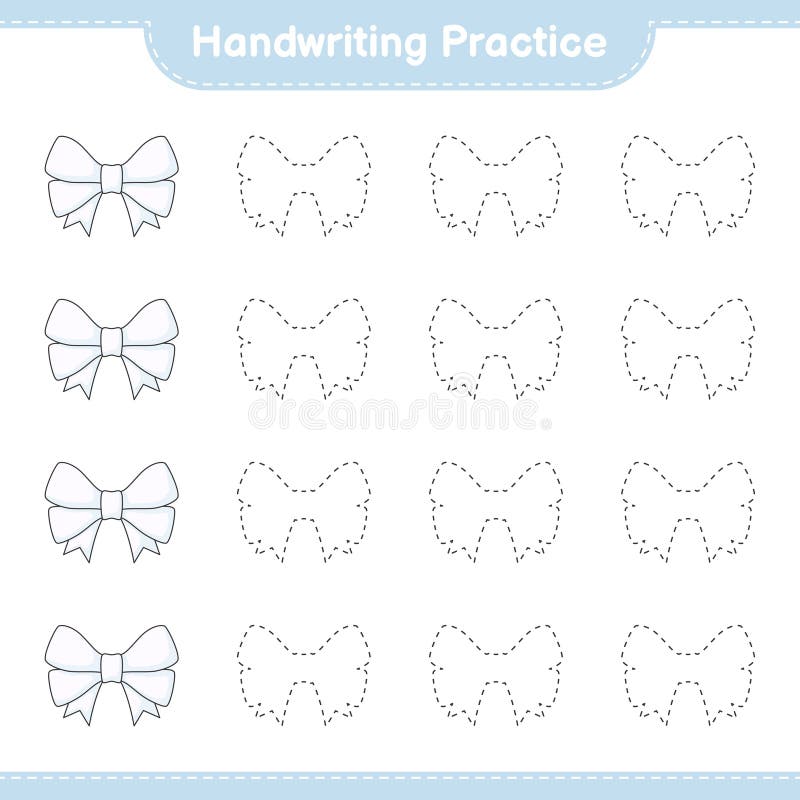 Handwriting Practice. Tracing Lines of Ribbon Stock Vector ...