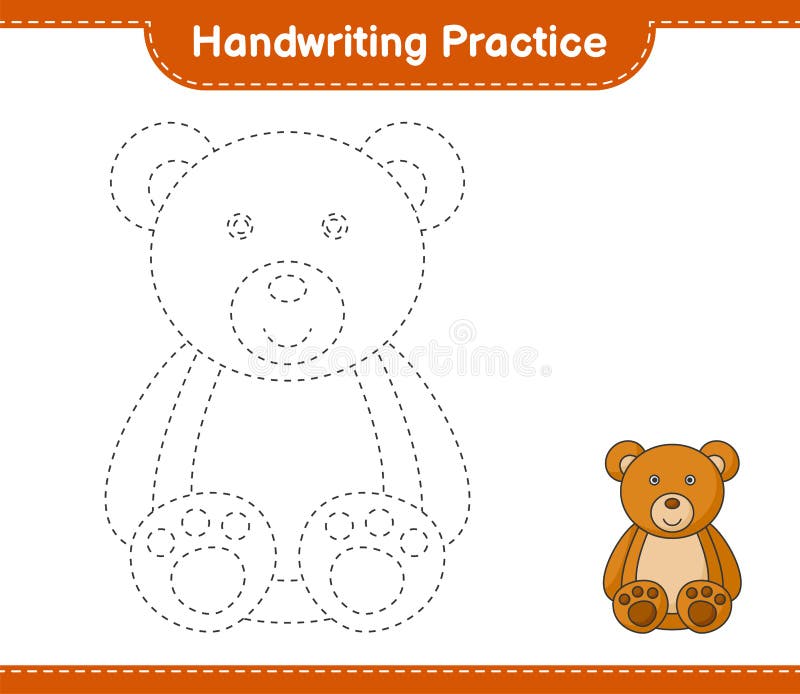 Handwriting Practice. Tracing Lines of Teddy Bear Stock Vector ...