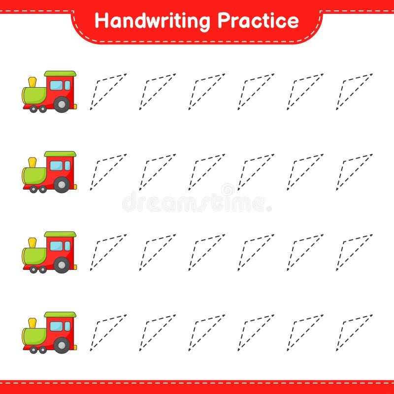 Handwriting Practice. Tracing Lines of Train Stock Vector ...
