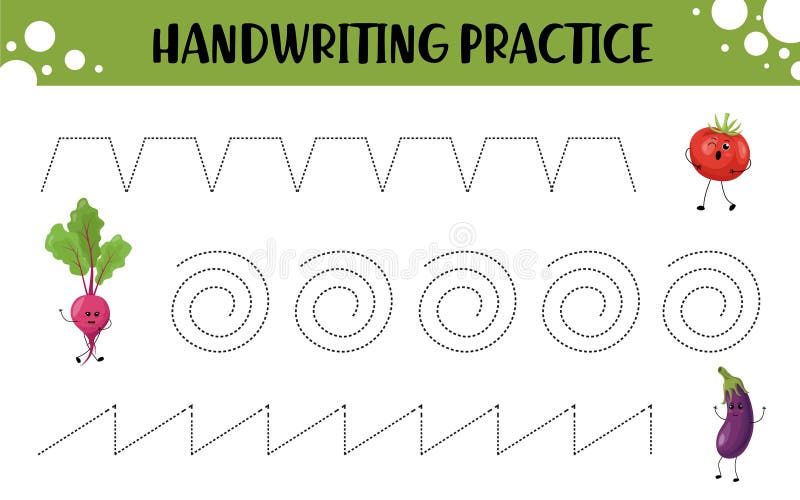 Handwriting Practice Worksheet for Kids with Dotted Tracing Lines ...
