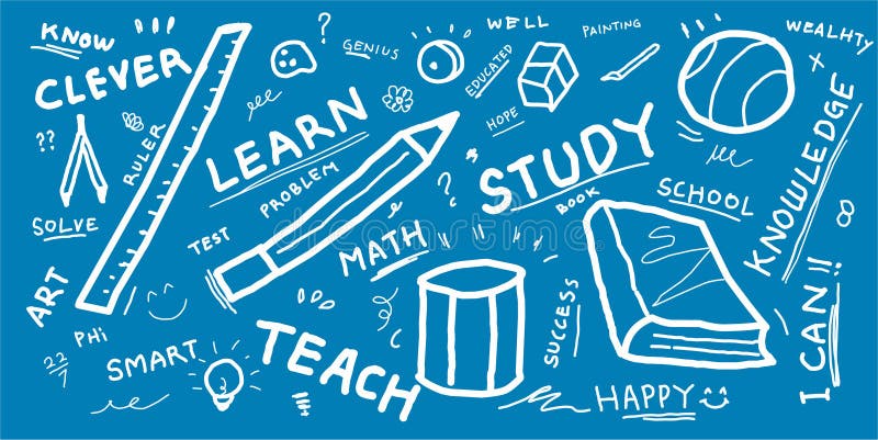 Handwriting School Study Doodle Stock Vector - Illustration of simple ...