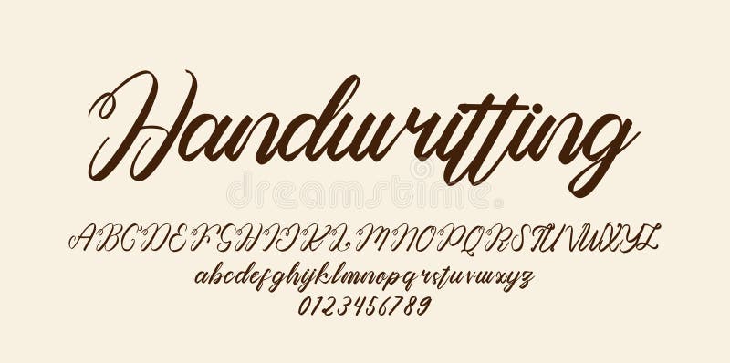 Handwriting Script Font Alphabet Vector Illustration Isolated ...