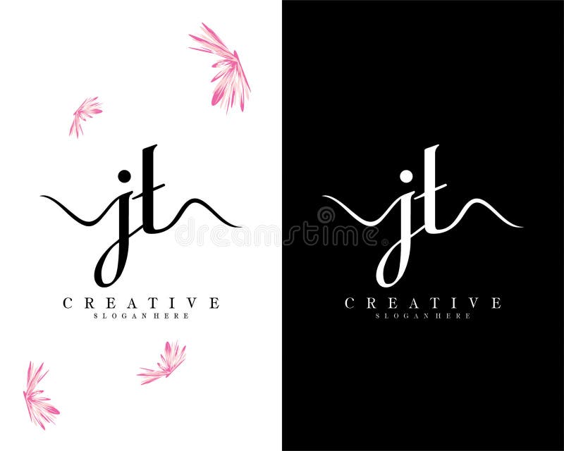 Handwriting Script Letter Jt, Tj Logo Design Vector Stock Illustration ...