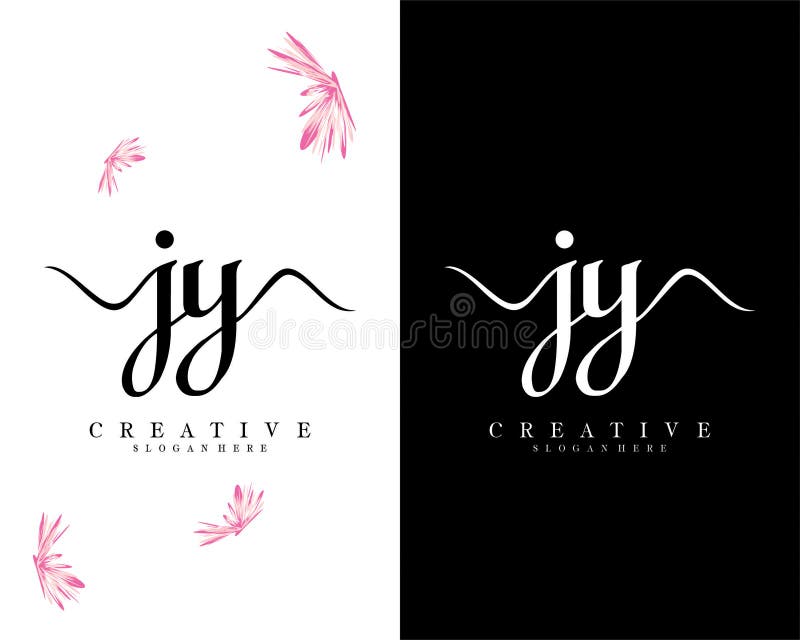 Handwriting Script Letter Jy, Yj Logo Design Vector Stock Vector ...