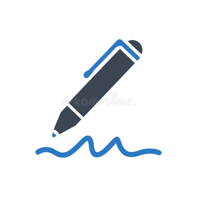Handwriting Signature Pen Icon Stock Vector - Illustration of icon ...