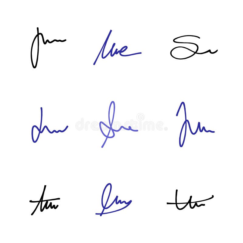 Handwriting signature set stock vector. Illustration of document ...