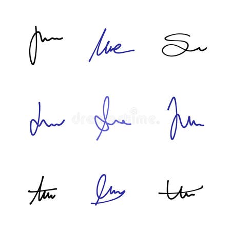 Handwriting signature set stock vector. Illustration of document ...