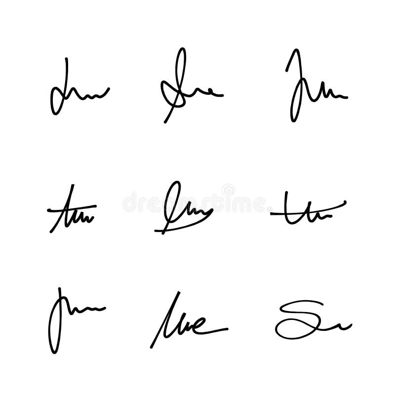 Handwriting Signatures Collection Stock Vector - Illustration of ...