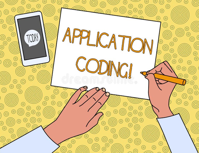 Handwriting Text Application Coding. Concept Meaning Process by Which a ...