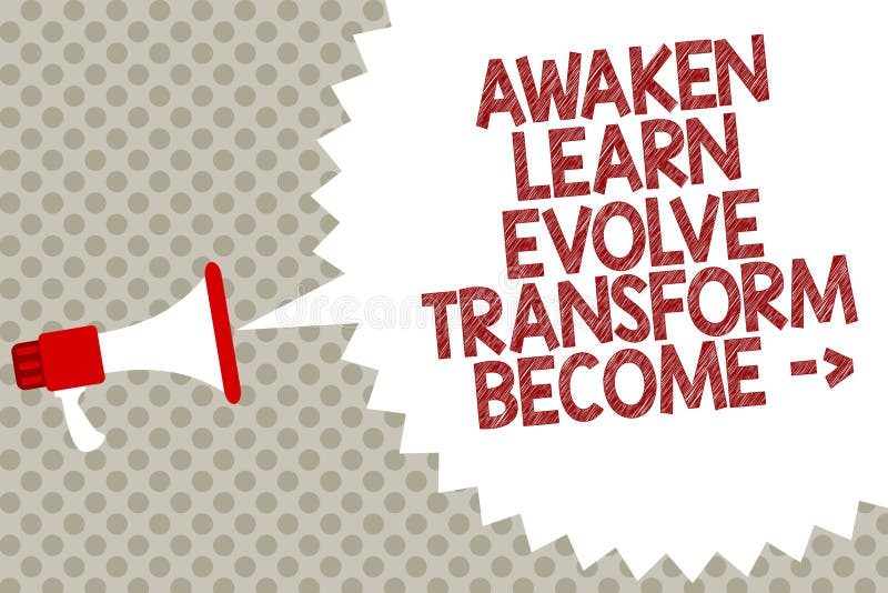 Handwriting Text Awaken Learn Evolve Transform Become . Concept Meaning ...