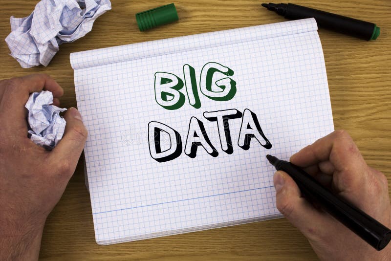 Handwriting Text Big Data. Concept Meaning Large Amount of Information ...