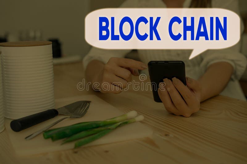 Handwriting Text Block Chain. Concept Meaning System in Which a Record ...