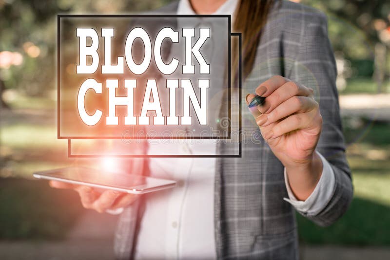 Handwriting Text Block Chain. Concept Meaning System in Which a Record ...