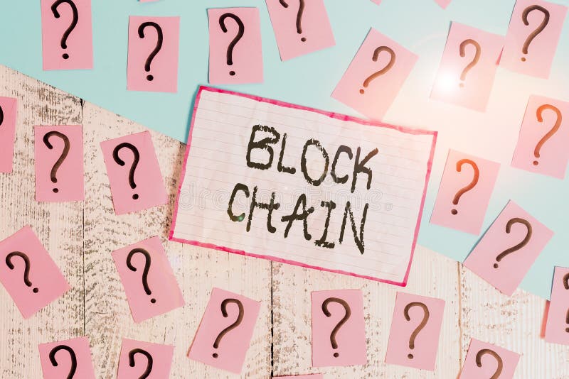 Handwriting Text Block Chain. Concept Meaning System in Which a Record ...