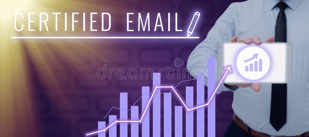 Handwriting Text Certified Email. Word Written on Email Whose Sending ...