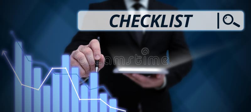 Sign Displaying Checklist. Business Showcase List Down of the Detailed ...