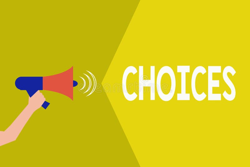 Handwriting Text Choices. Concept Meaning Options Choosing between Two ...