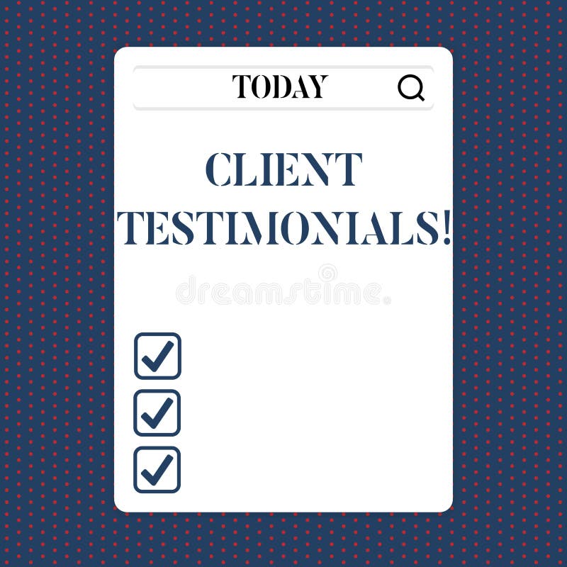 Handwriting Text Client Testimonials. Concept Meaning Customer Personal ...