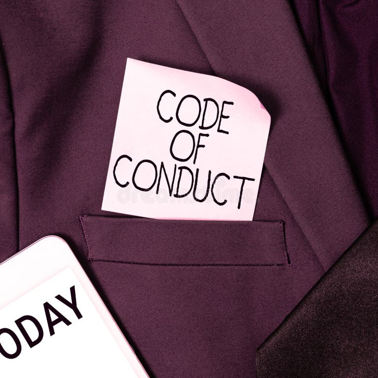 Text Showing Inspiration Code of Conduct. Business Approach Ethics ...