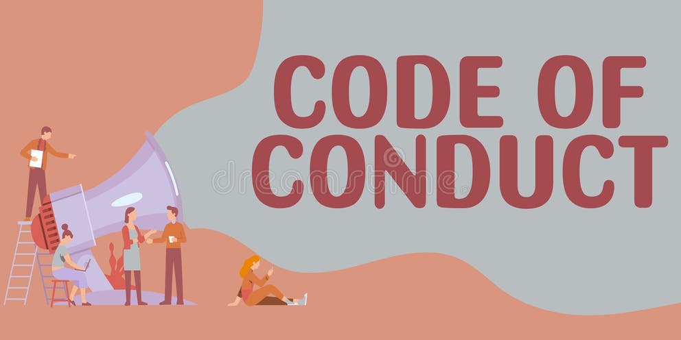 Text Caption Presenting Code of Conduct. Business Idea Ethics Rules ...