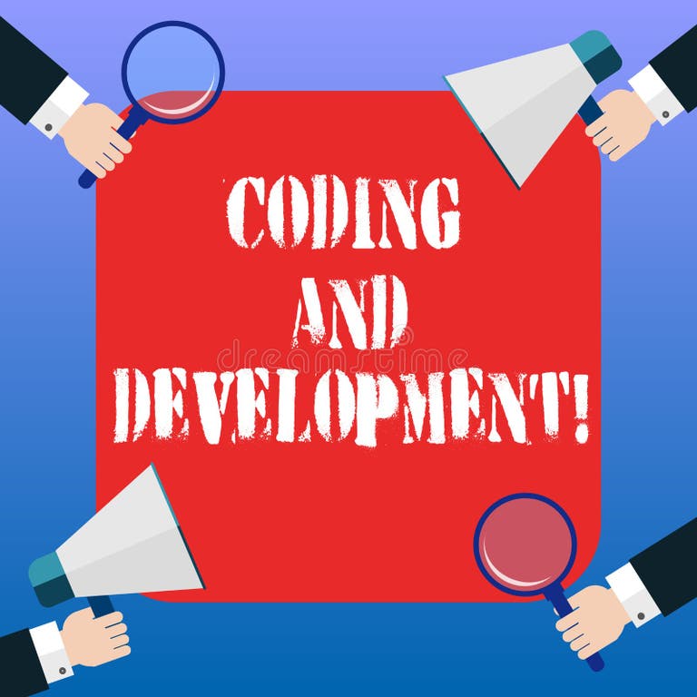 Handwriting Text Coding and Development. Concept Meaning To Program or Create a Software or Any ...