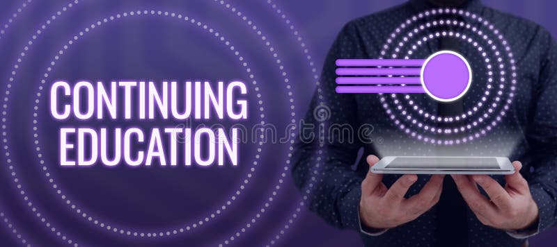 Hand Writing Sign Continuing Education. Word Written on Continued ...