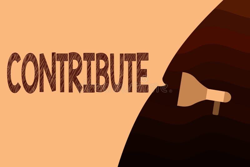 Handwriting Text Contribute. Concept Meaning Give in Order To Help ...