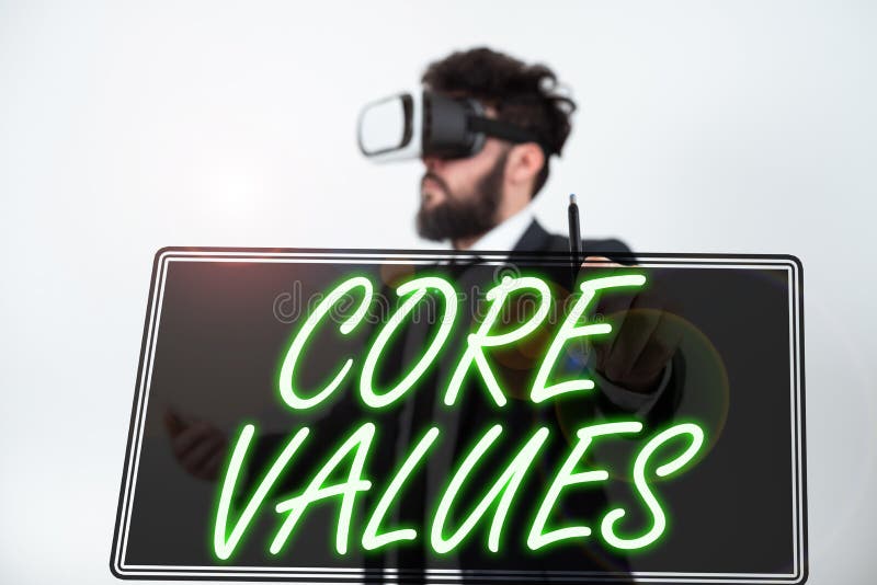 Handwriting Text Core Values. Business Concept Principles Which Guide ...