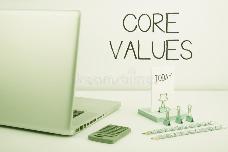 Handwriting Text Core Values. Business Showcase Principles Which Guide ...