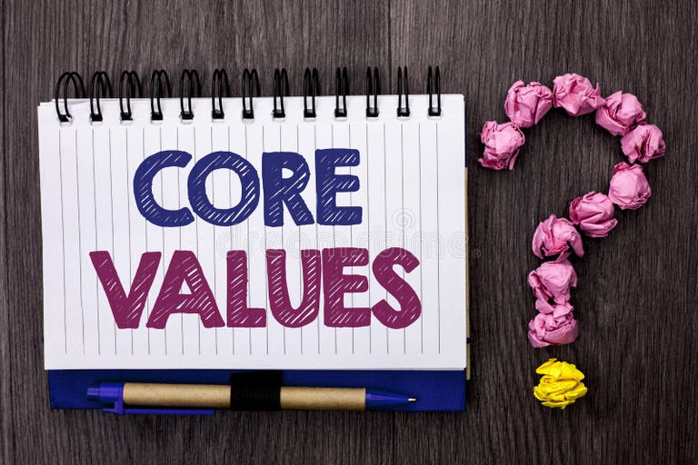 Handwriting Text Core Values. Concept Meaning Principles Ethics ...