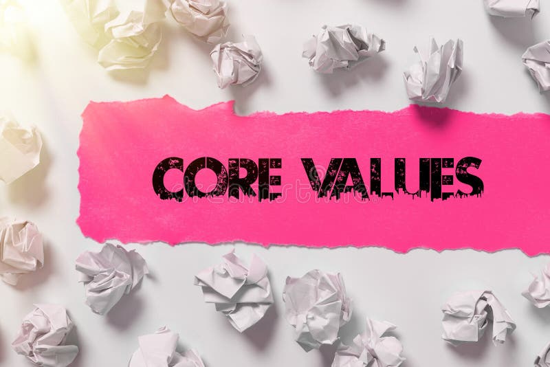 Handwriting Text Core Values. Conceptual Photo Principles Which Guide ...