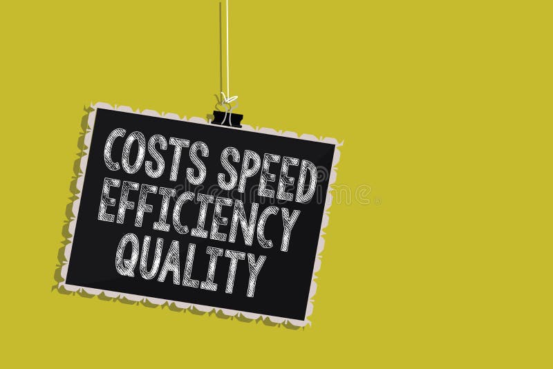 Handwriting Text Costs Speed Efficiency Quality. Concept Meaning ...