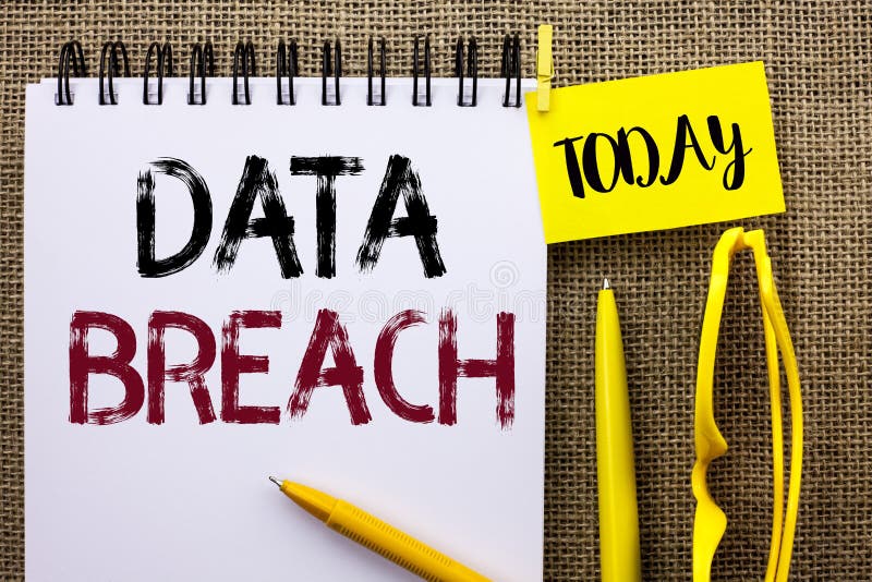 Handwriting Text Data Breach. Concept Meaning Stolen Cybercrime ...