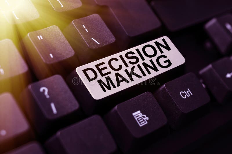 Handwriting Text Decision Making. Word Written on To Choose the Best ...